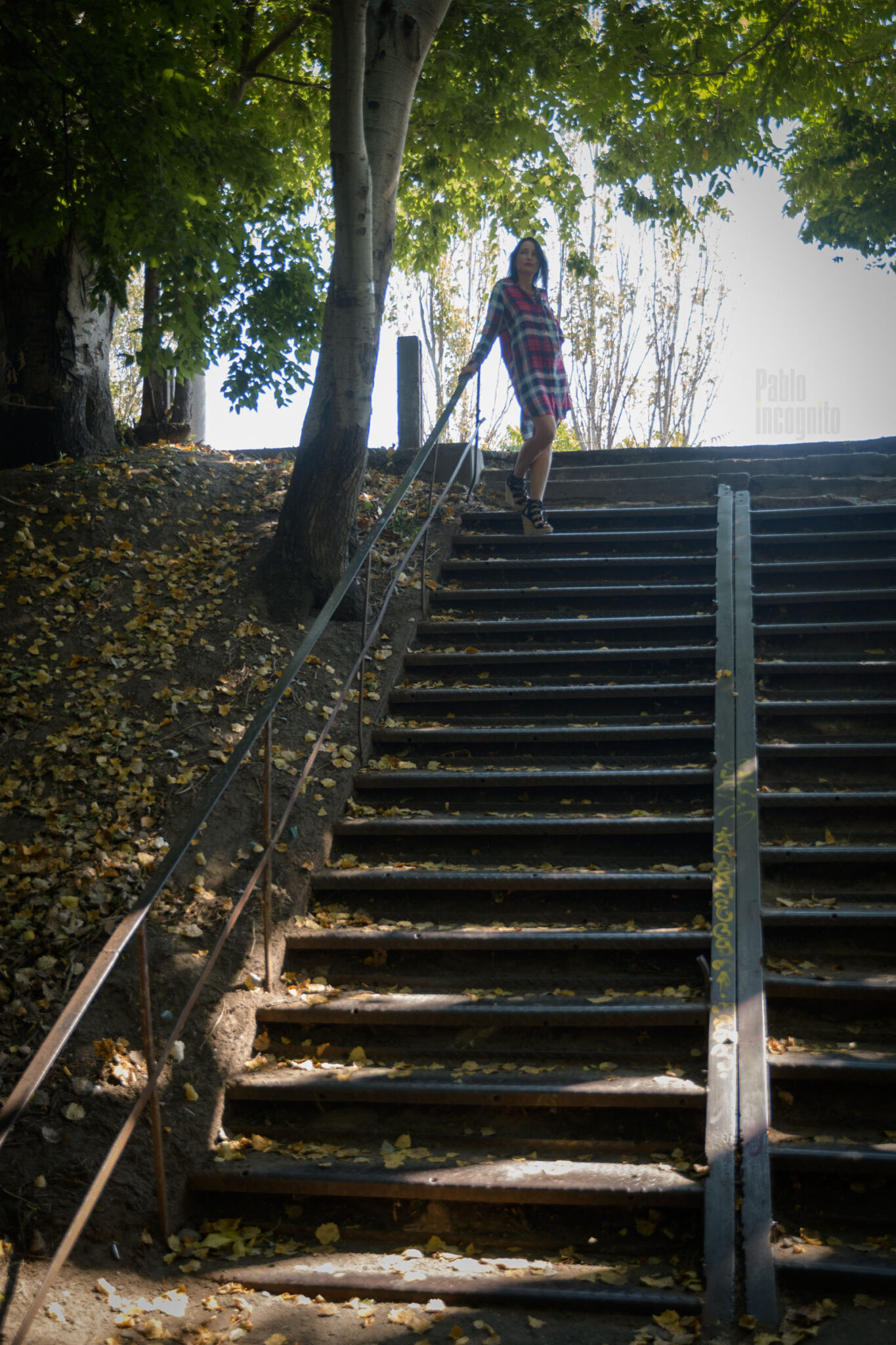 Checkered stairs: striptease in the park - Pablo Incognito